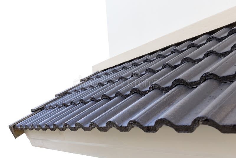 Tejas De Tejado Negras En Nueva Casa Imagen de archivo - Imagen de pila ...