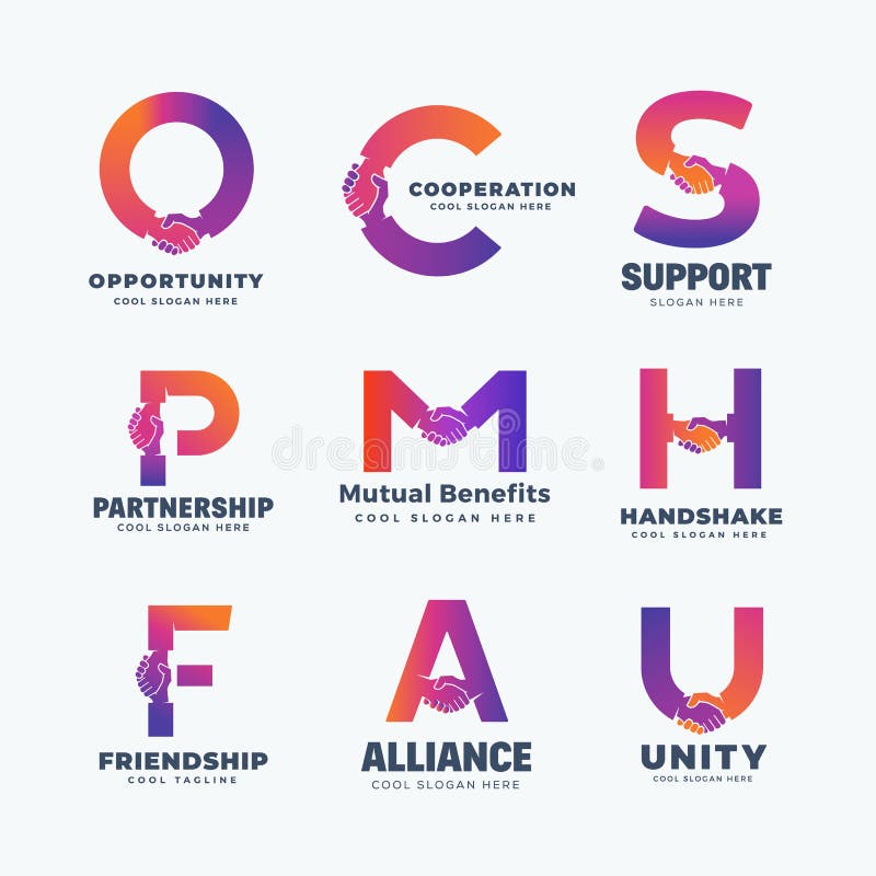 Samenwerkings Abstract Vectorteken, Symbool of Logo Template Handschok in Brievenc Concept Dat ...