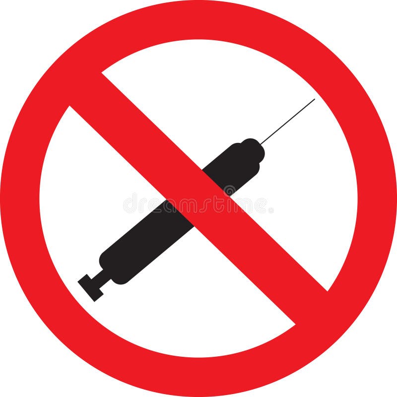 Onderteken TEGEN VERSLAVING AAN DRUGS Vector Illustratie - Illustration ...