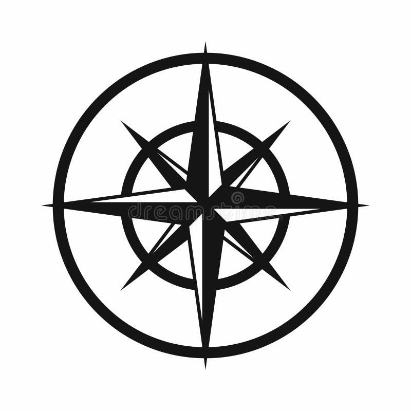 Teken Van Kompas Om Hoofdrichtingen Te Bepalen Stock Illustratie ...