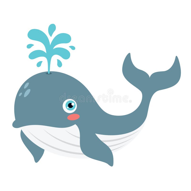 Tekenfilm van walvis vector illustratie. Illustration of vissen - 256924347