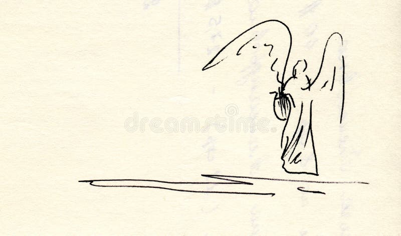 De tekening van de engel vector illustratie. Illustratie bestaande uit ...