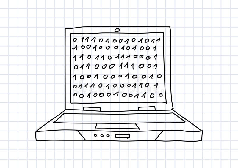 Tekening van computer vector illustratie. Illustration of schets - 21960386