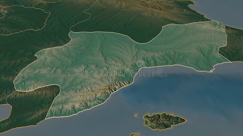 Tekirdag, Turkey - Outlined. Relief Stock Illustration - Illustration ...