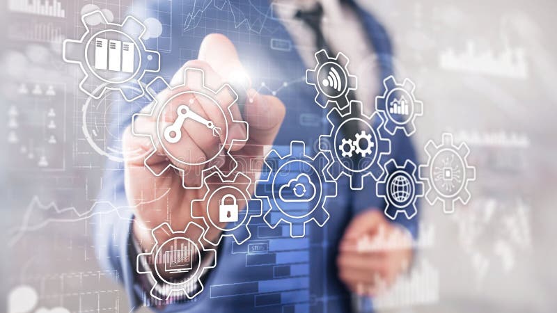 Teknikinnovation Och Automatisering Av Processer Smart Industri 4 Stock ...