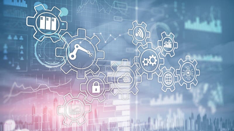 Teknikinnovation Och Automatisering Av Processer Smart Industri 4 Stock ...