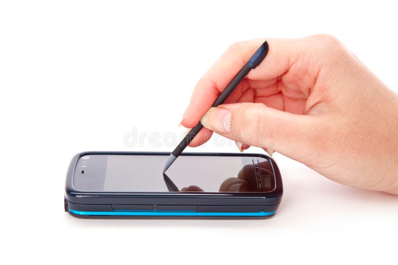 Teléfono De PDA Con La Aguja Imagen de archivo - Imagen de objeto ...
