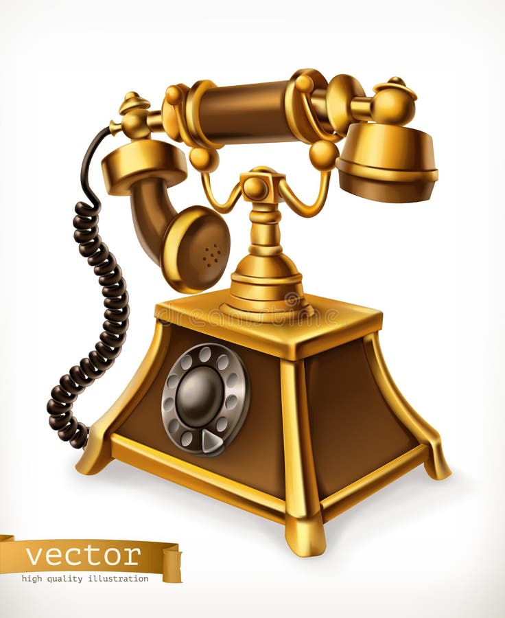 Teléfono Del Vintage, Icono Del Vector Ilustración del Vector ...