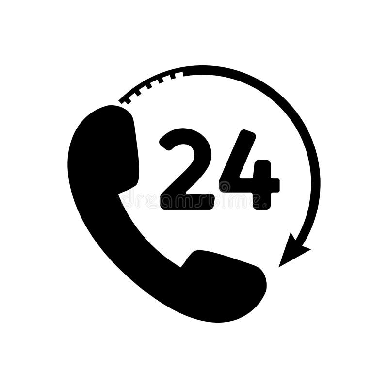 Icono Del Teléfono En Círculo Negro Símbolo Del Teléfono Ilustración ...