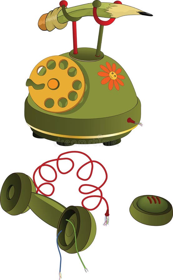 Teléfono roto rojo ilustración del vector. Ilustración de libro - 13255225