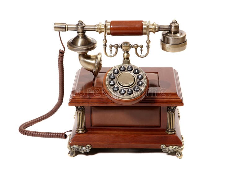 Teléfono Antiguo Viejo Sobre Blanco Foto de archivo - Imagen de conecte ...