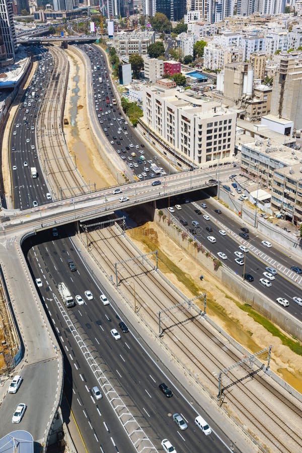 Tel Aviv and Ayalon Freeway from Top View Stock Photo - Image of land ...