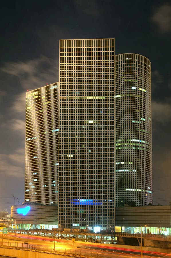 Tel Aviv skyline at stock photo. Image of dark, center - 24947634