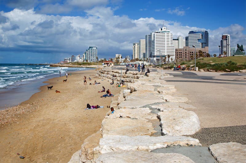 Tel Aviv - the Coast of Tel Aviv Editorial Image - Image of waterfront ...