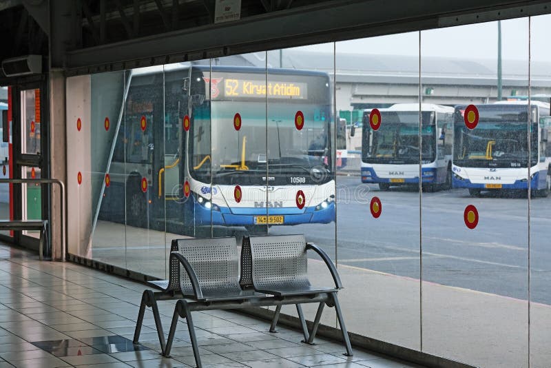 Tel Aviv, Israel - April 28, 2022: Tel Aviv Central Bus Station ...