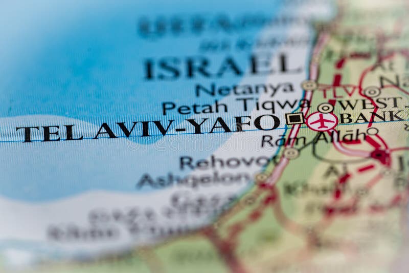 Tel Aviv, Israel Highlighted on a World Map Stock Image - Image of ...