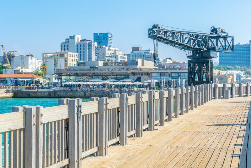 TEL AVIV, ISRAEL, SEPTEMBER 10, 2018: View of the Old Port of Tel Aviv ...
