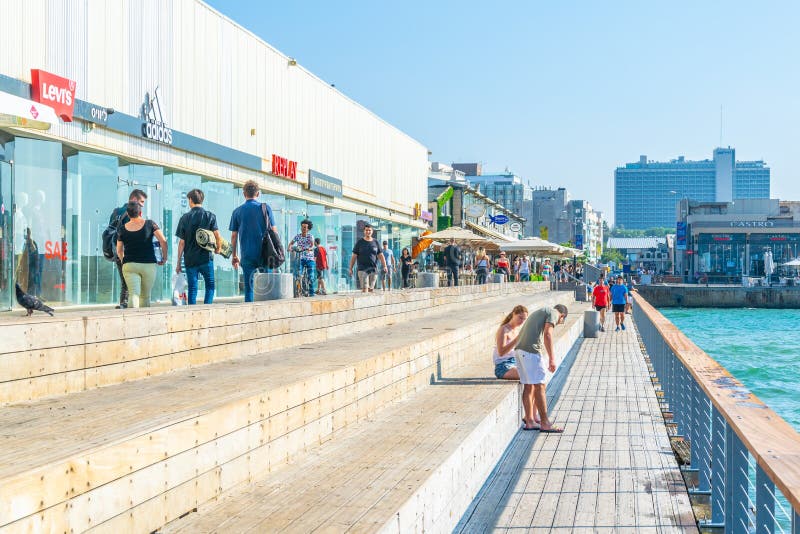 TEL AVIV, ISRAEL, SEPTEMBER 10, 2018: View of the Old Port of Tel Aviv ...