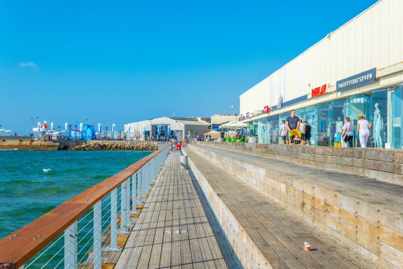 TEL AVIV, ISRAEL, SEPTEMBER 10, 2018: View of the Old Port of Tel Aviv ...