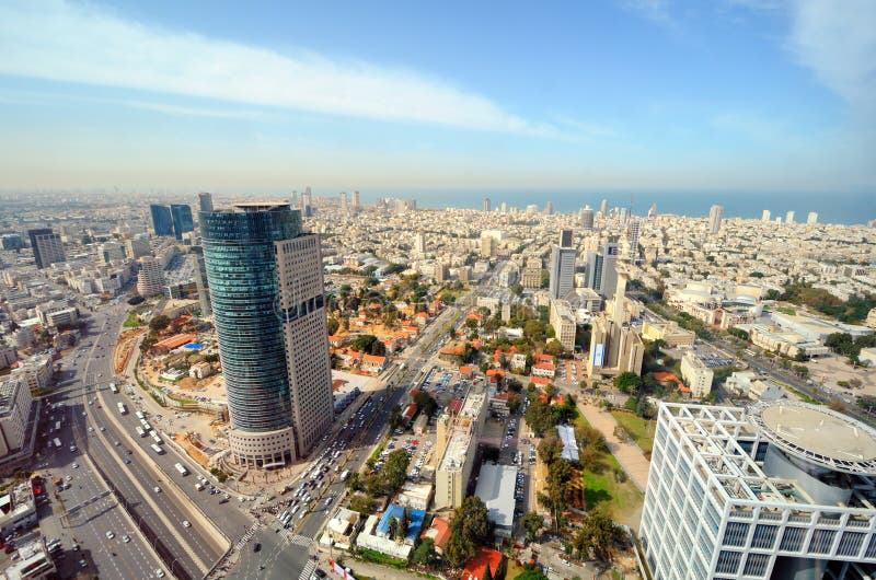 Tel Aviv Skyline stock image. Image of east, israel, expressway - 24329393