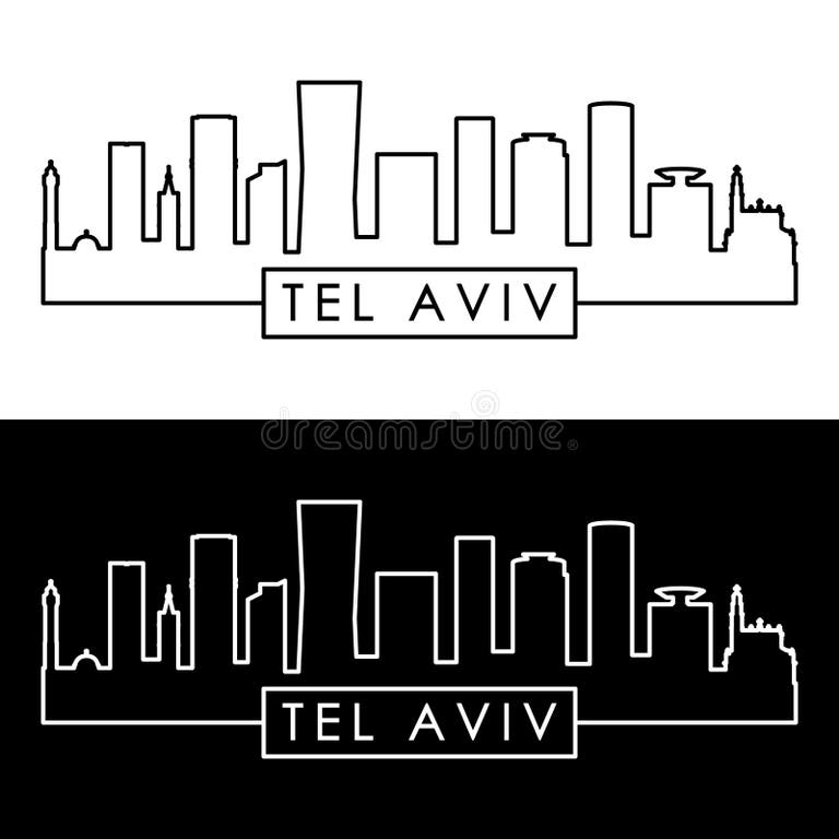 Tel Aviv Skyline. Linear Style. Stock Vector - Illustration of ...