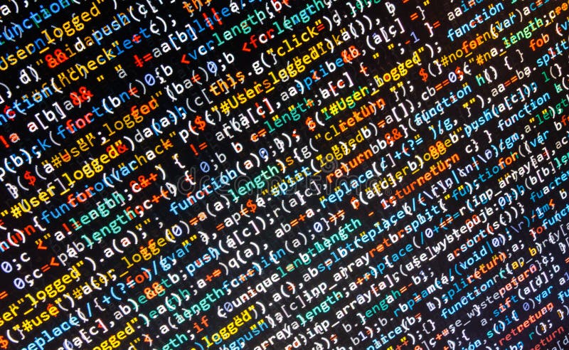 Tela De Código De Programação Do Desenvolvedor De Software. Tempo De ...