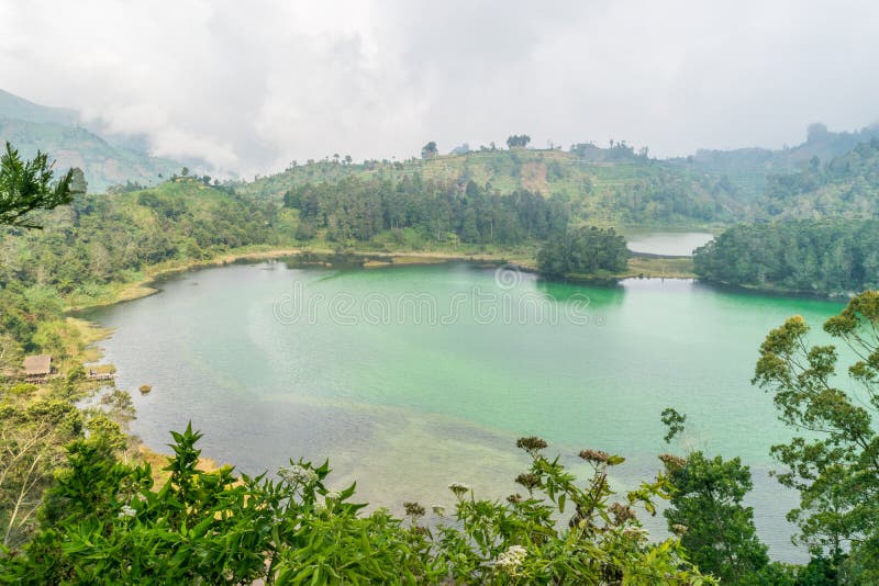 Telaga Warna at Dieng stock image. Image of nature, indonesia - 87418765