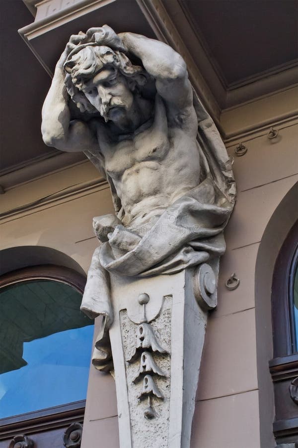 Telamon s sculpture stock image. Image of windows, design - 48129505