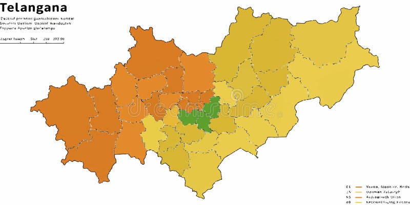 Telangana District Map with Borders. High Quality Vector Illustration ...