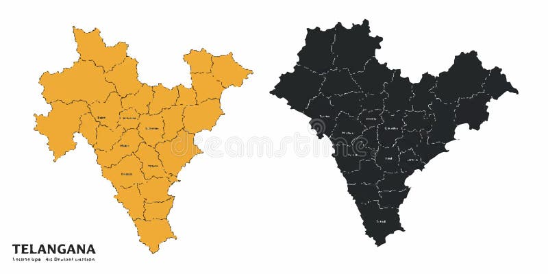 Telangana District Map with Borders. High Quality Vector Illustration ...