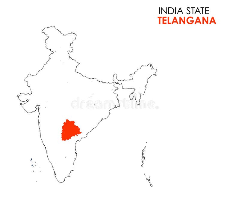 Telangana Map of Indian State. Telangana Map Vector Illustration Stock ...
