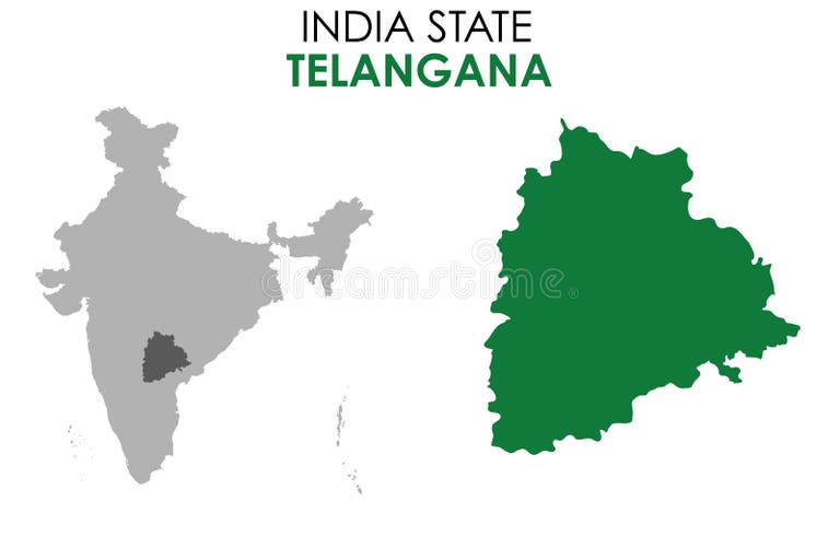Telangana Map of Indian State. Telangana Map Vector Illustration Stock ...
