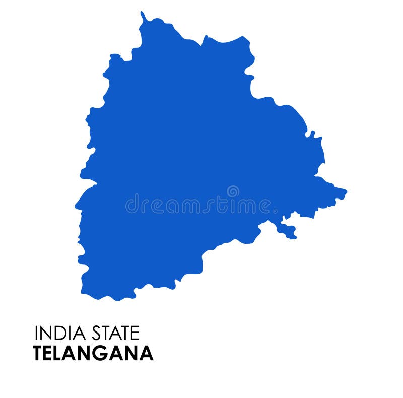 Telangana Map of Indian State. Telangana Map Vector Illustration Stock ...
