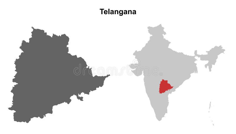 Telangana outline map stock illustration. Illustration of infographic ...
