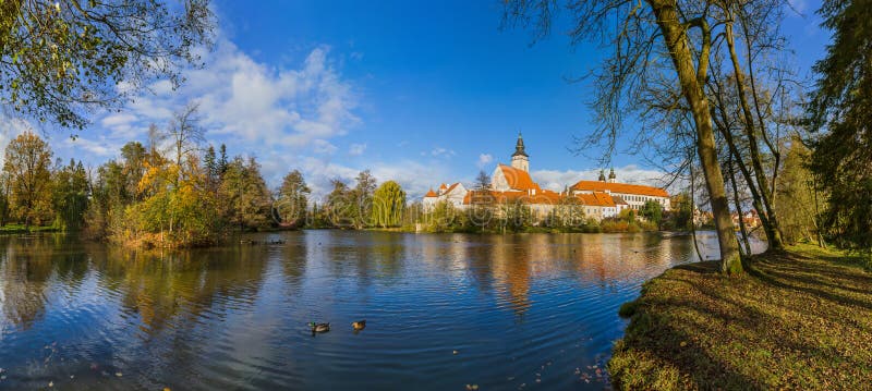 Telc Castle in Czech Republic - Aerial View Stock Photo - Image of city ...