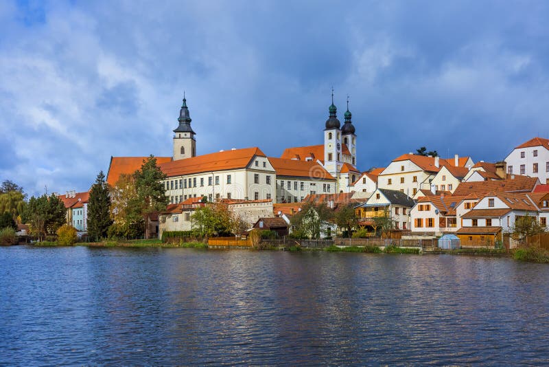 Telc Castle in Czech Republic - Aerial View Stock Photo - Image of city ...