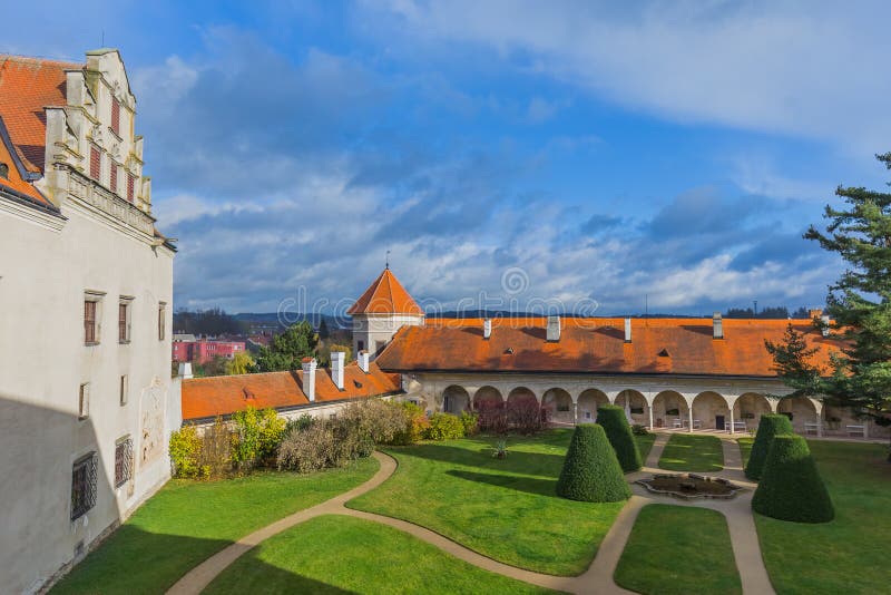 Telc Castle in Czech Republic - Aerial View Stock Photo - Image of city ...