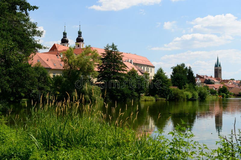 Telc, Czech Republic stock image. Image of famous, reflection - 33577365