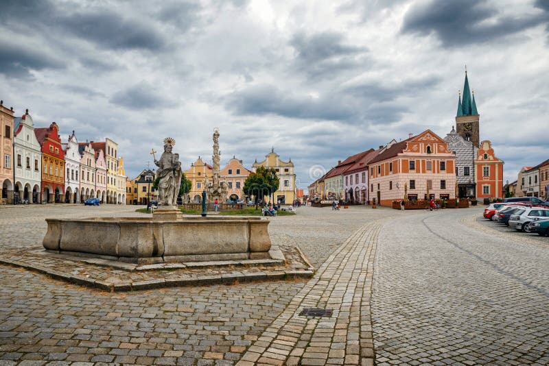 Telc, square editorial image. Image of zachariase, arcade - 166999565