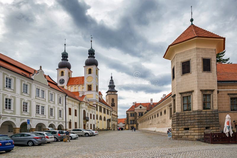 Telc, square editorial stock image. Image of buildings - 166999684