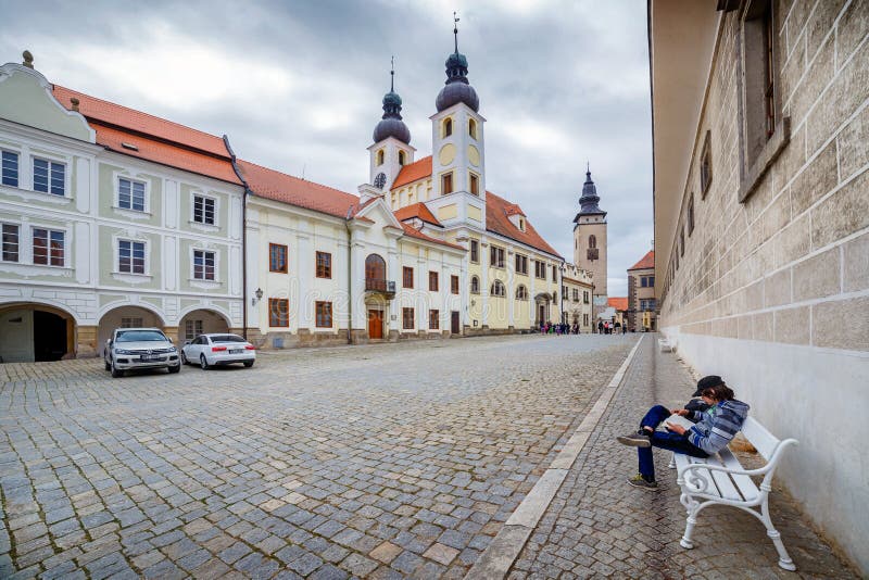 Telc, square editorial stock image. Image of telc, city - 167000064