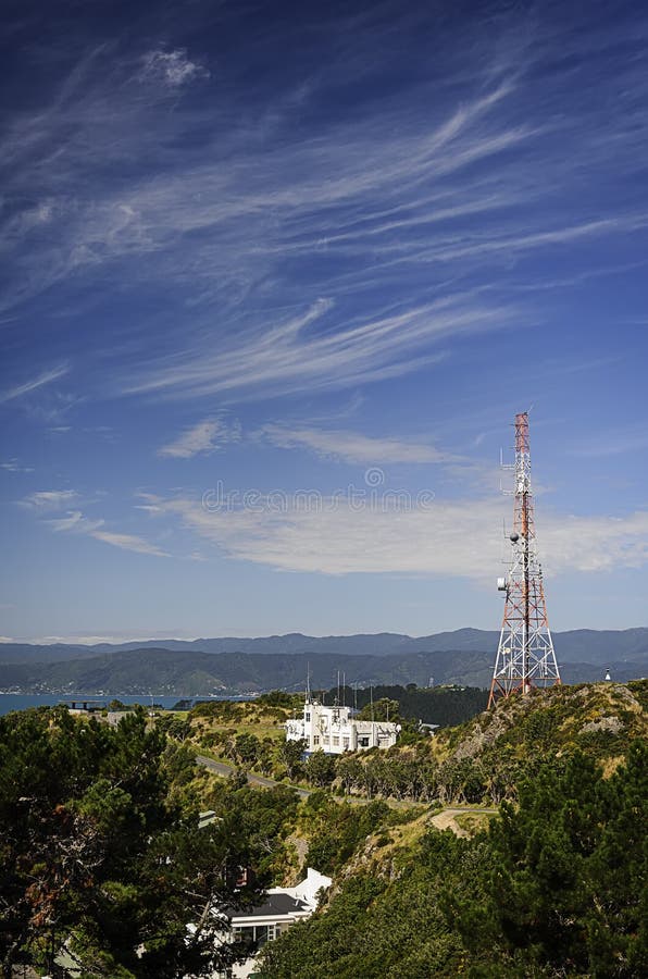 Tele-radio tower. stock photo. Image of power, communication - 69501650
