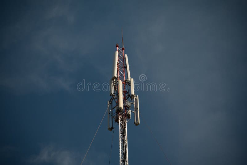 Telecom Blue Sky Background Stock Photo - Image of receiver ...