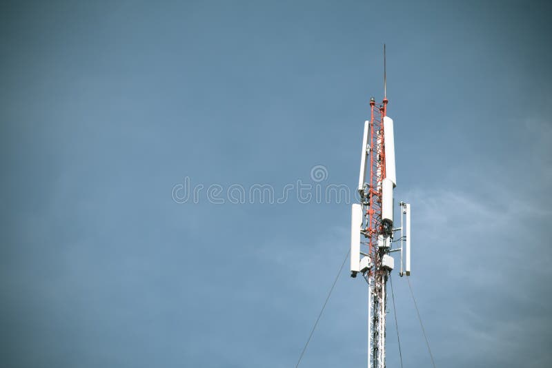 Telecom Blue Sky Background Stock Image - Image of network, receiver ...