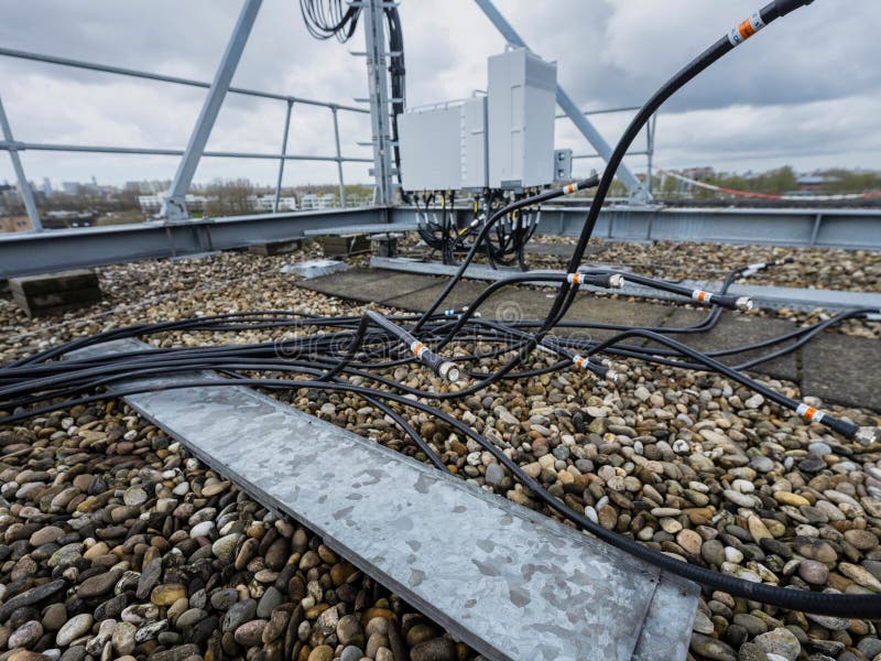 Telecom Cable Installation stock photo. Image of outdoor - 394273060