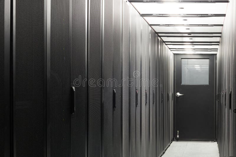 Telecom equipment in racks stock image. Image of network - 30983807