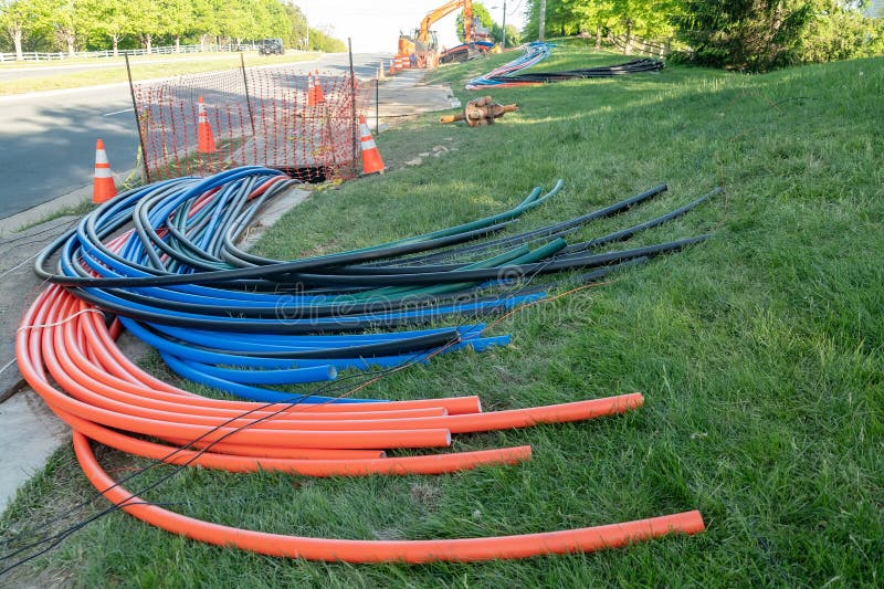 Telecom Lines Ready for Deployment. High-contrast Tubing in Engineering ...