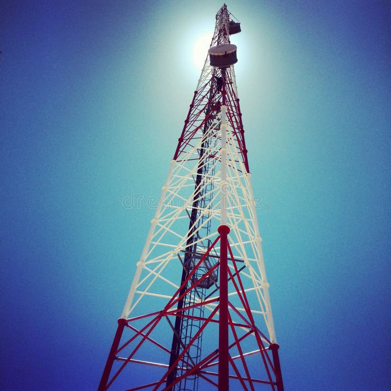 Telecom Pylon with Ericsson Microwave Antennas Stock Photo - Image of ...