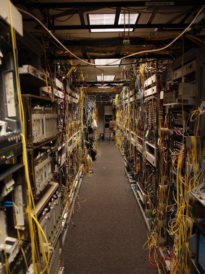 The Telecom Room Switches and Cables Stock Photo - Image of plug, cat5 ...