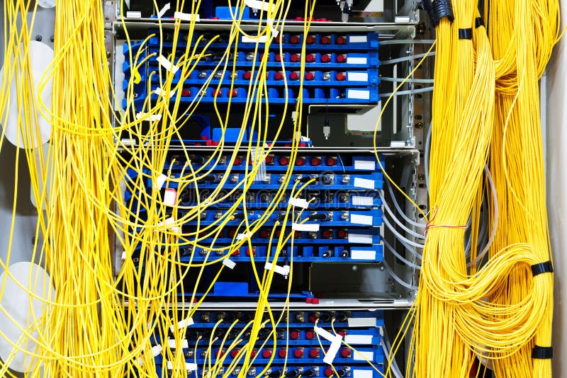 Telecom Room Messy Network Cable Stock Image - Image of room, data ...